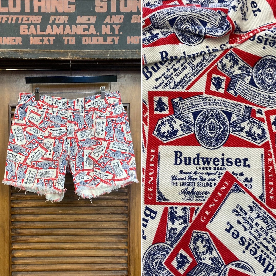 Vintage 1960s W33 Budweiser Beer Pop Art Denim Cut-off Shorts, Mod ...