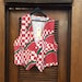Vintage 1980's Michigan Rag Label Watermelon & Checkerboard Print Vest ...