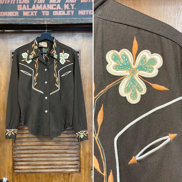 Mens Vintage Western Embroidered Shirt - Etsy
