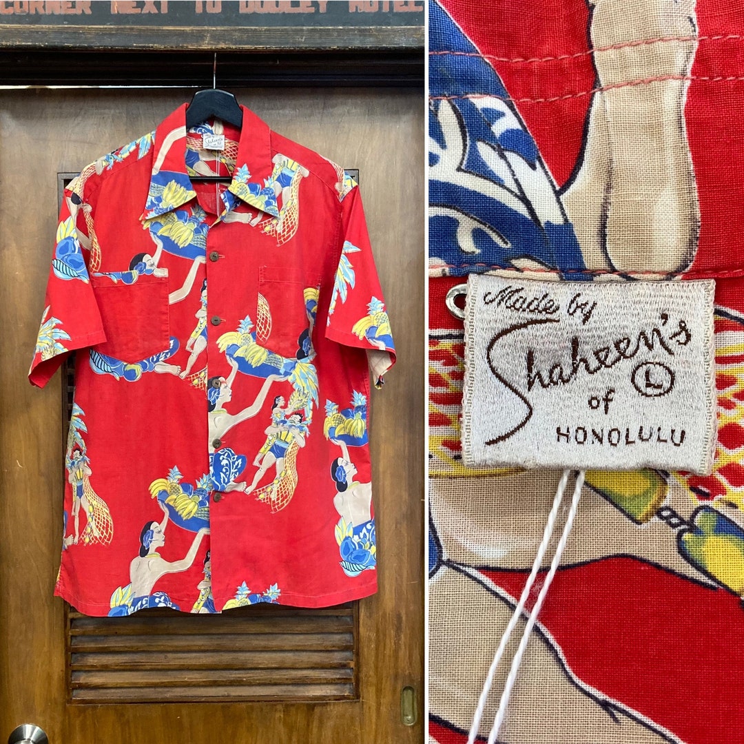 Vintage 1940’s Size L “shaheen’s” Hula Maiden Girl Natives Frank ...