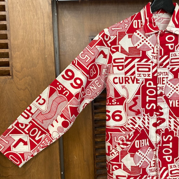 Vintage 1960’s Pop Art Street Signs Cartoon Mod Jacke… - Gem