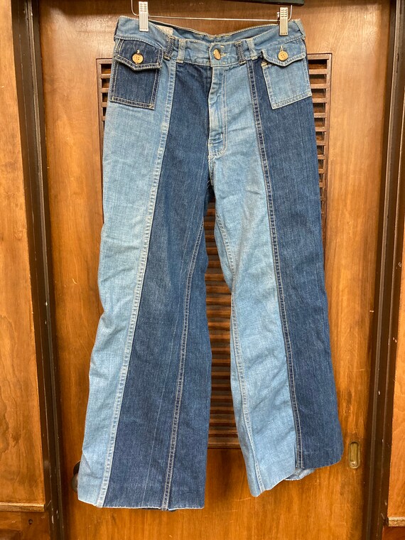 Vintage 1970’s Colorblock Denim Hippie Boho Disco Mod… - Gem