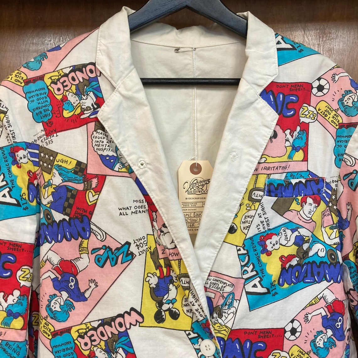 Vintage 1980s Comic Book Pop Art Cartoon New Wave Blazer - Etsy