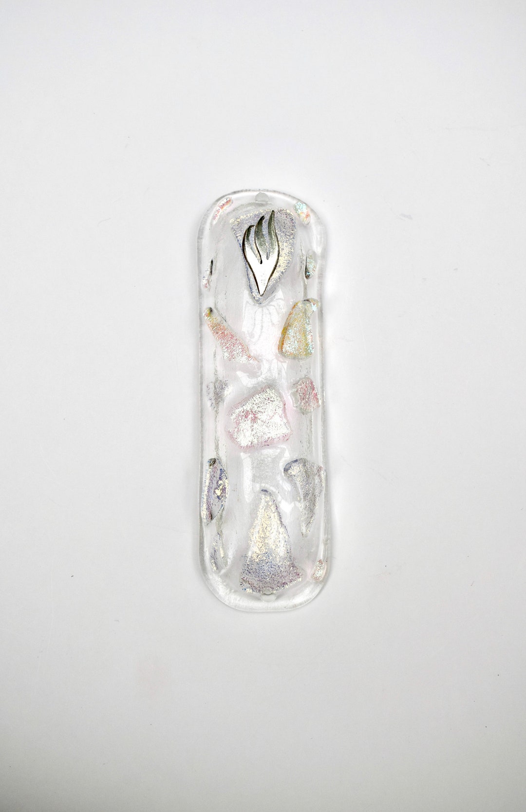 MEZUZAH. Stunning Unique Glass Art Mezuzah, Handmade, Transparent Glass ...
