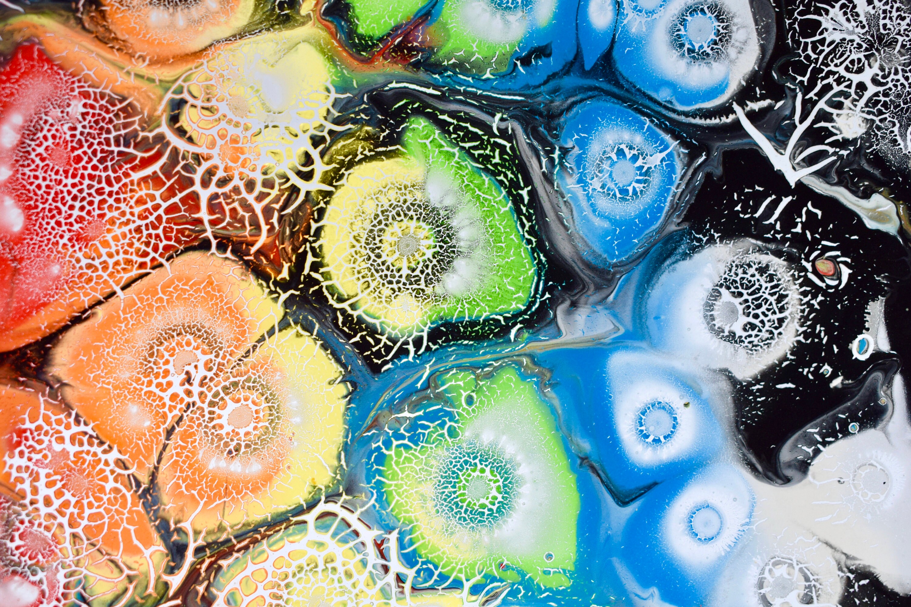 FUNKY GLASS ART Platter / Plate, Original Art, Hand Painted Retro ...