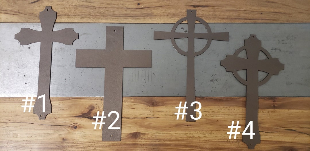 Custom Metal Cross Crosses 12", 16" or 20" 4 Designs Christian Christ ...
