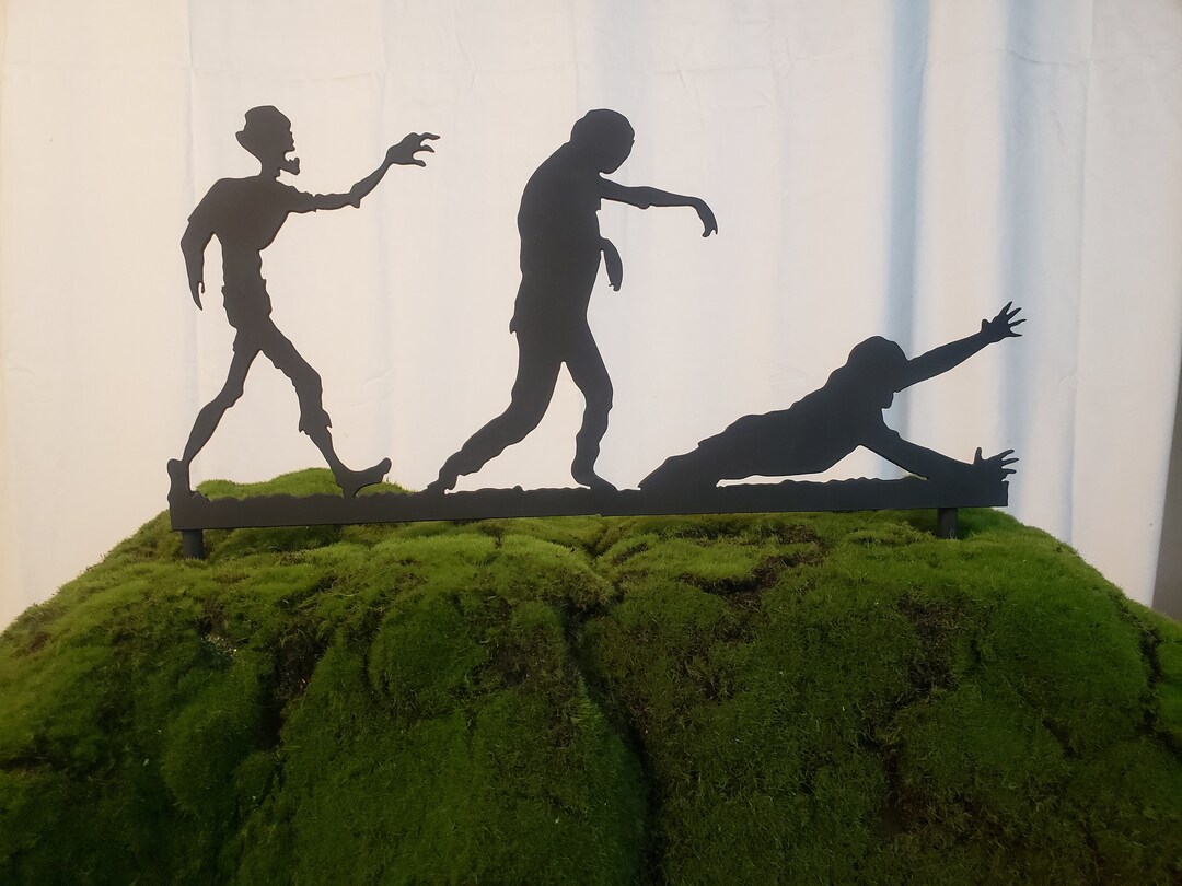 Metal Zombie Yard Art Sign Home Decor Garden & Patio Decoration Crow ...