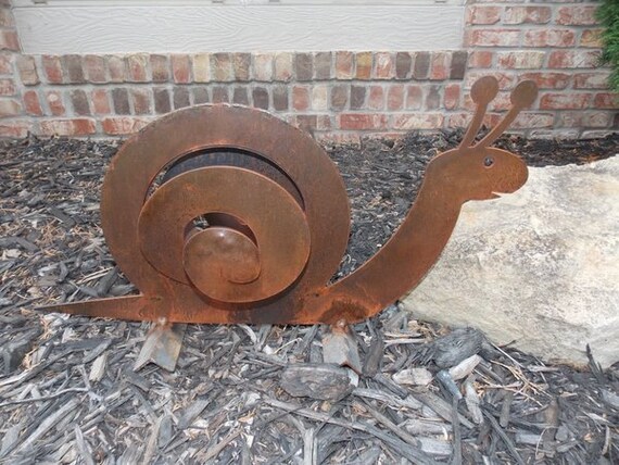 Custom Metal Snail Small Sculpture Yard and Garden Art Patio - Etsy