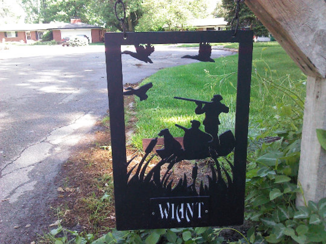 Custom Metal Duck Hunting Personalized Mail Box Sign Home Yard Decor ...