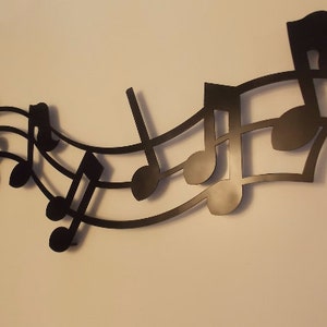 Small Metal Crafted Music Notes W/treble Clef 30" Wall Art Hanging Home ...