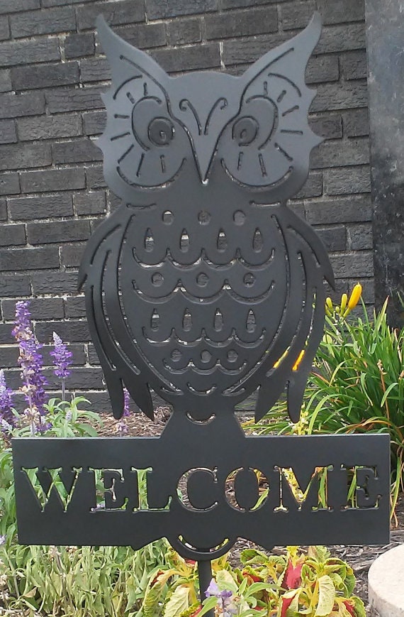 Custom Owl Shaped Welcome Sign Yard Garden Art Outdoor Decor - Etsy