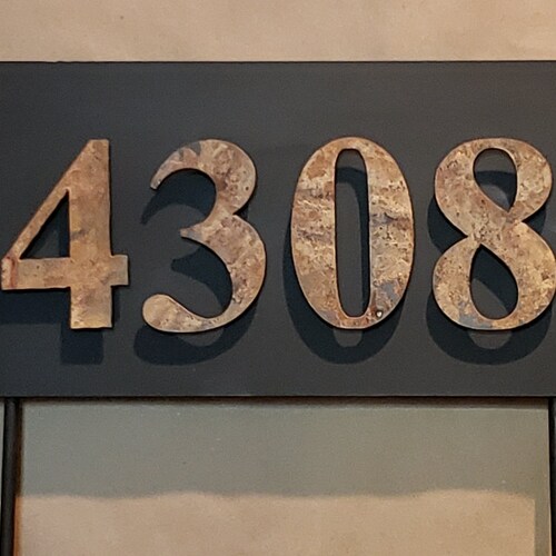 Vertical 4 House Numbers Metal Address Sign Custom Metal - Etsy