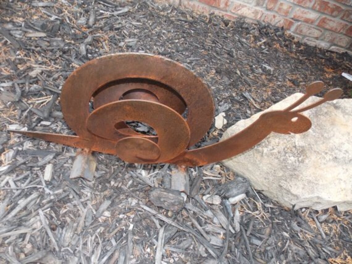 Large Custom Metal Snail Sculpture Yard and Garden Art Patio - Etsy