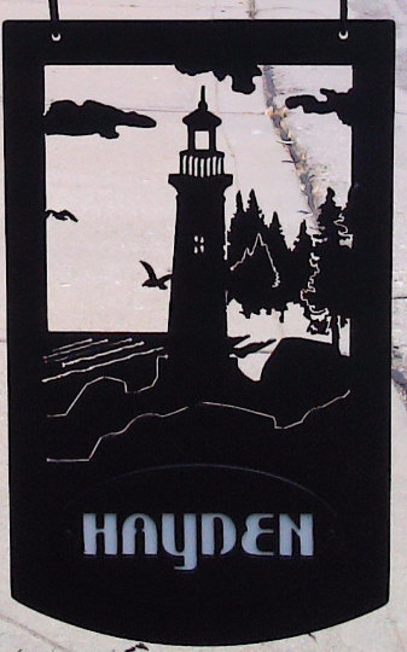 Lighthouse Metal Mailbox Sign Custom Personlized - Etsy