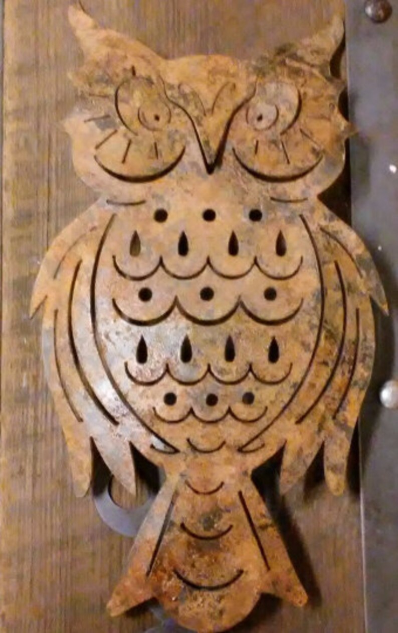 16 Metal Owl Sign Yard Garden Art Outdoor Decor Metal - Etsy