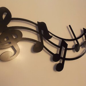 Small Metal Crafted Music Notes W/treble Clef 30" Wall Art Hanging Home ...