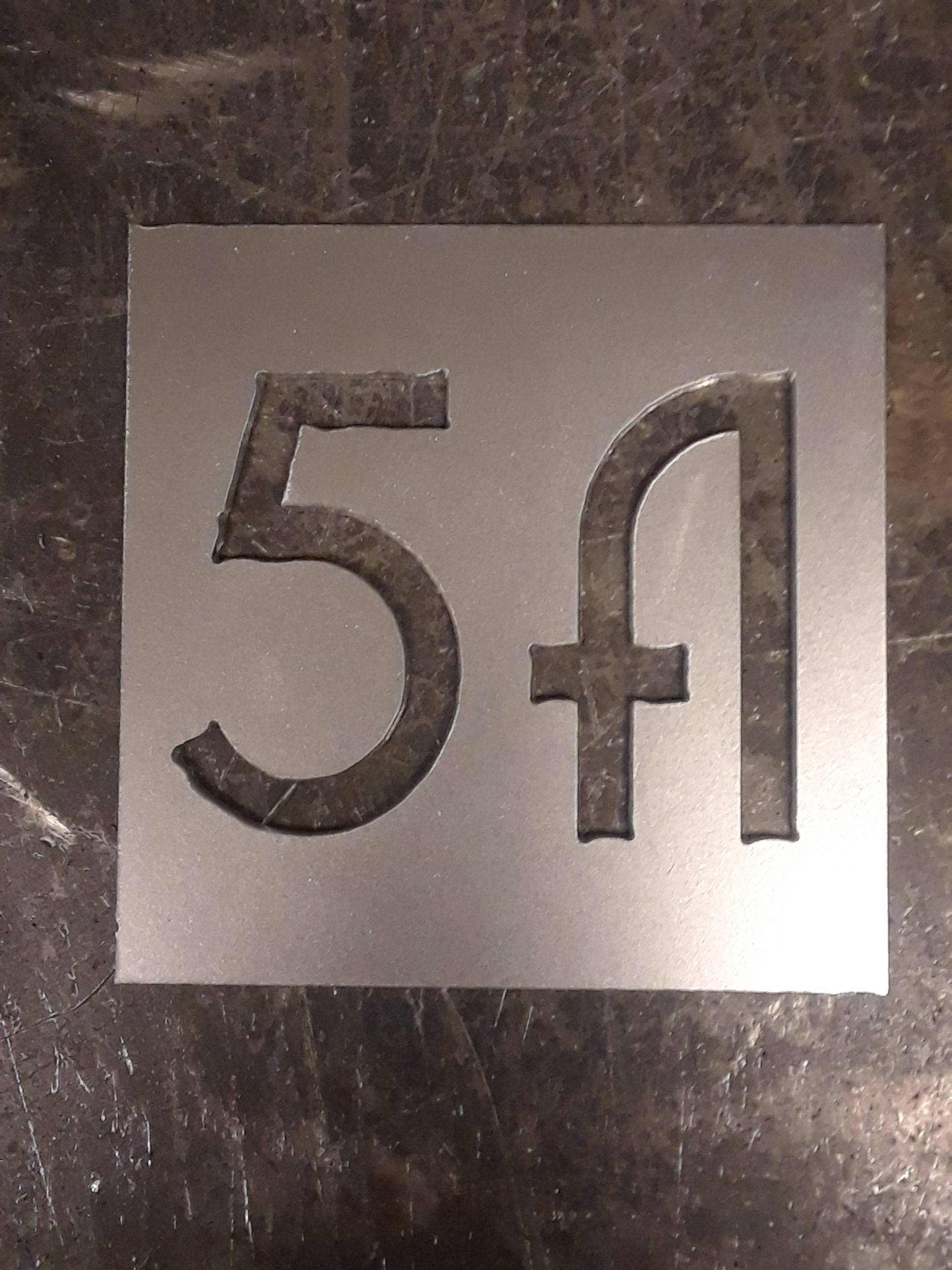 Number Plate 4 X 4 Square With Mid Century Modern Font Custom Metal ...