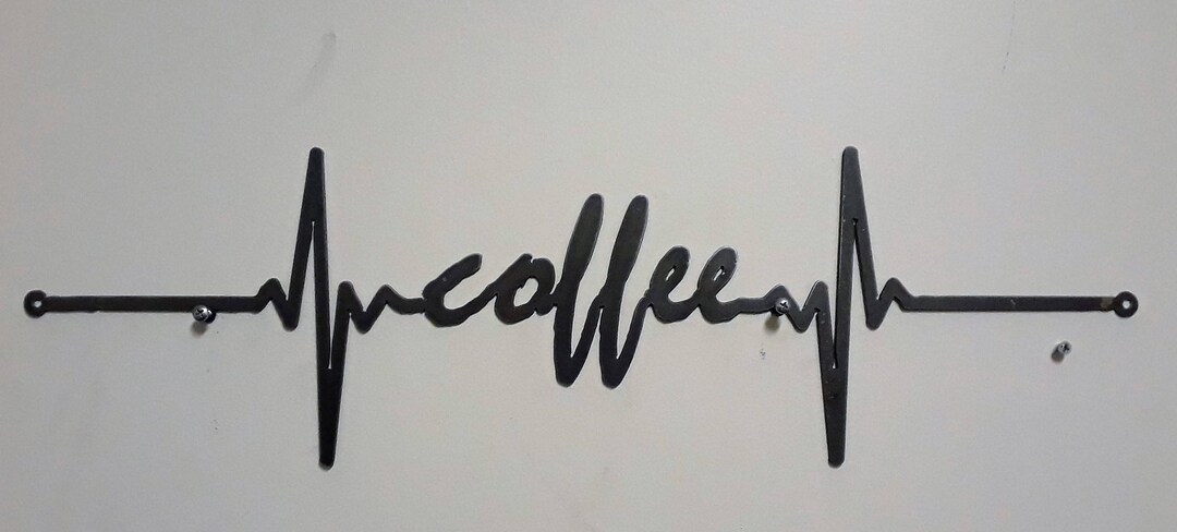 Coffee Heartbeat 25 Metal Sign Wall Art Hanging Artwork Plaque Custom ...