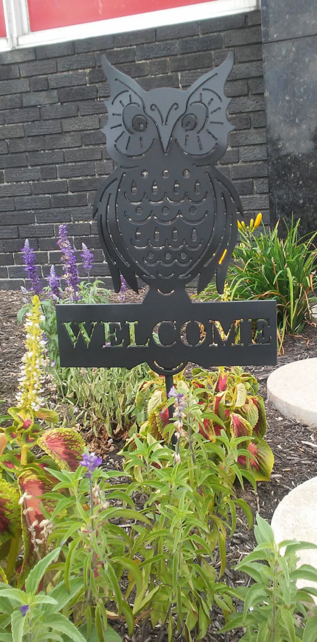 Custom Owl Shaped Welcome Sign Yard Garden Art Outdoor Decor Metal ...