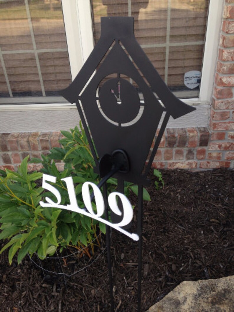 Cuckoo Clock Metal Address Sign Home Numbers Home Decor Custom - Etsy