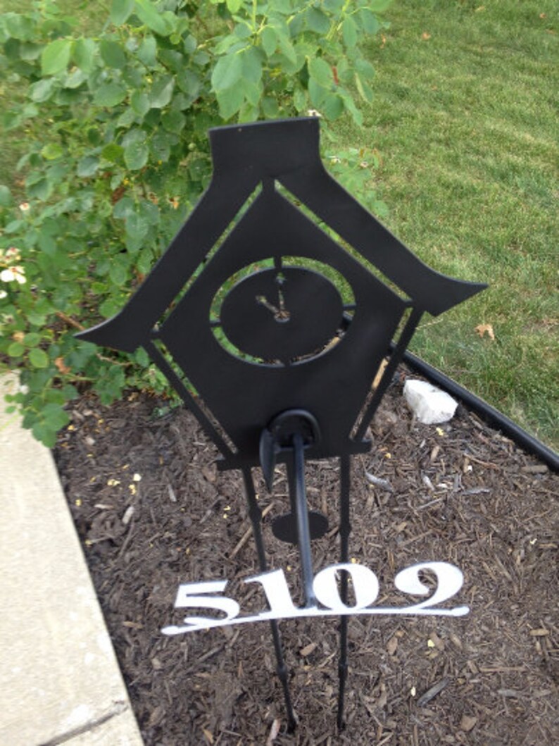 Cuckoo Clock Metal Address Sign Home Numbers Home Decor Custom - Etsy