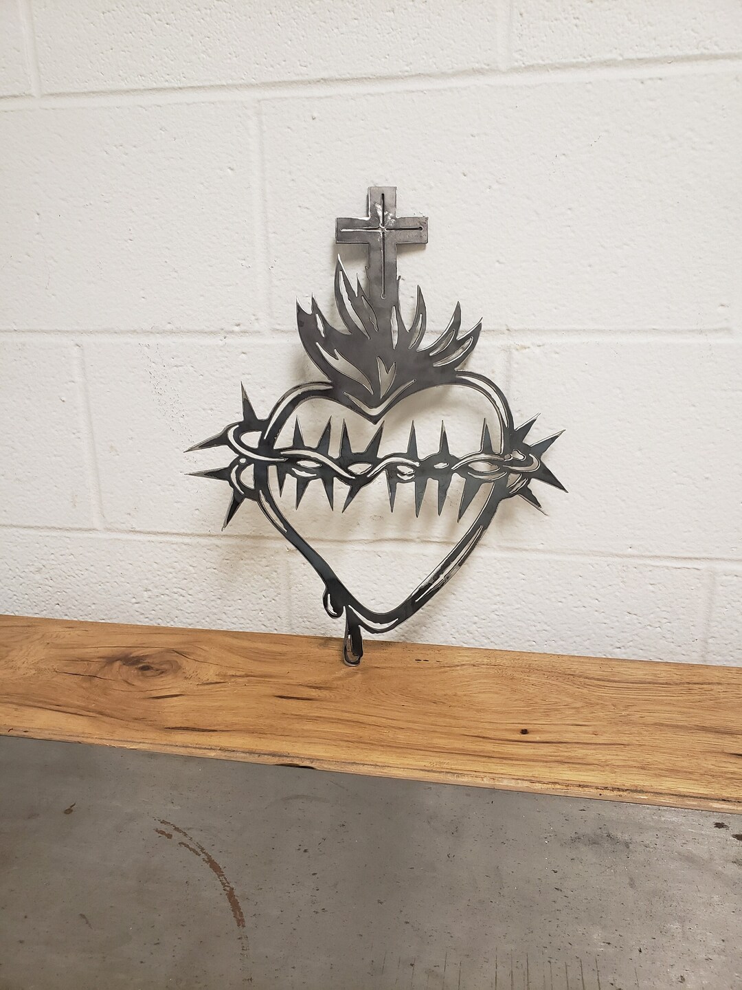 Metal Sacred Heart Art Sign Decoration Decor Fabrication Fab Jesus ...
