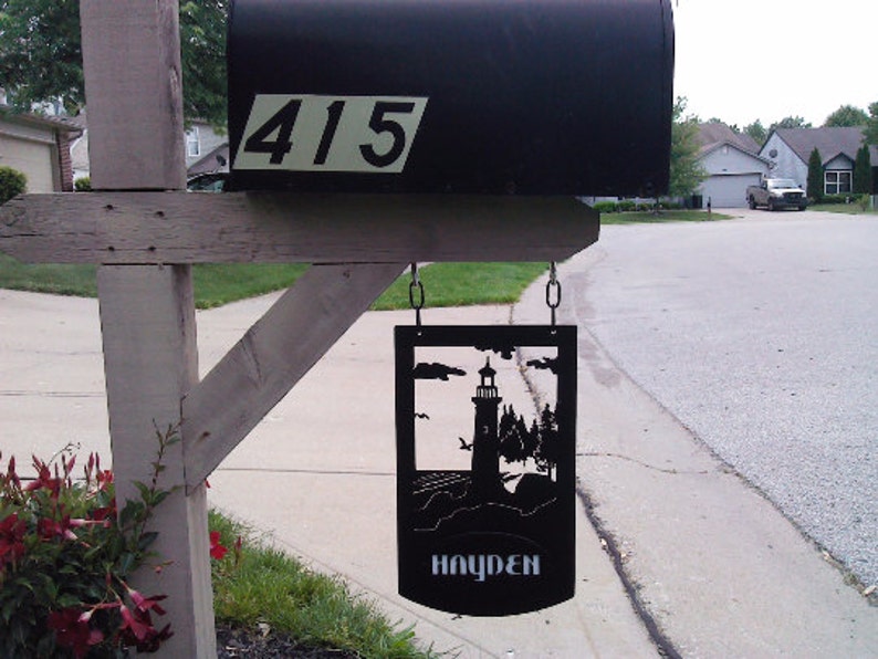 Lighthouse Metal Mailbox Sign Custom Personlized - Etsy