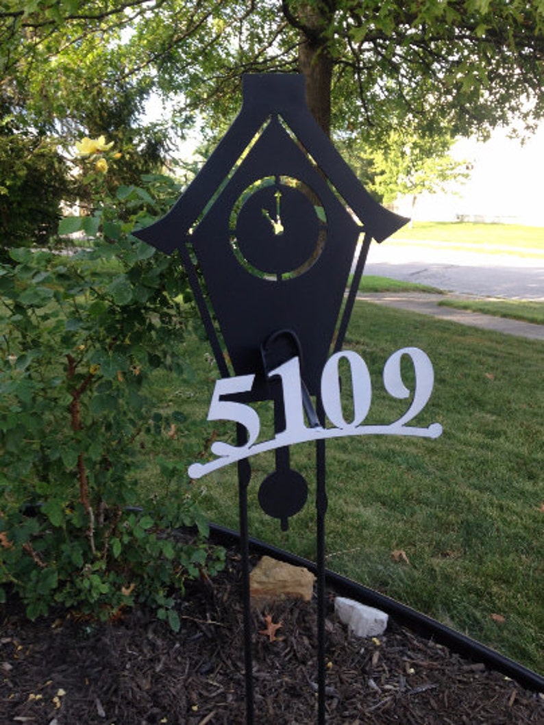 Cuckoo Clock Metal Address Sign Home Numbers Home Decor Custom - Etsy