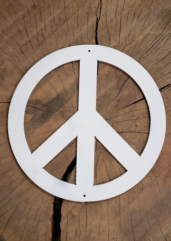 Metal Peace Sign 12 16 or 20 With Ground | Etsy