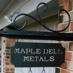 Hanging Metal Sign W/ Bracket Custom Personalized for Home Business ...