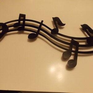Large Metal Crafted Music Notes W/ Bass Clef Wall Art Hanging Artwork ...