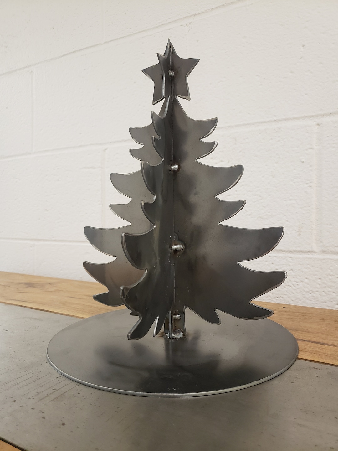 Custom Metal 3D Christmas Tree Free Standing Table Top Display Artwork ...