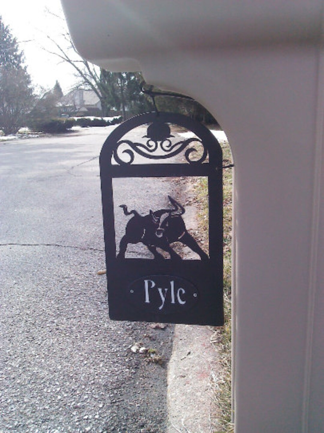 Custom Metal Bull Shaped Personalized Mail Box Sign Home Yard Decor ...