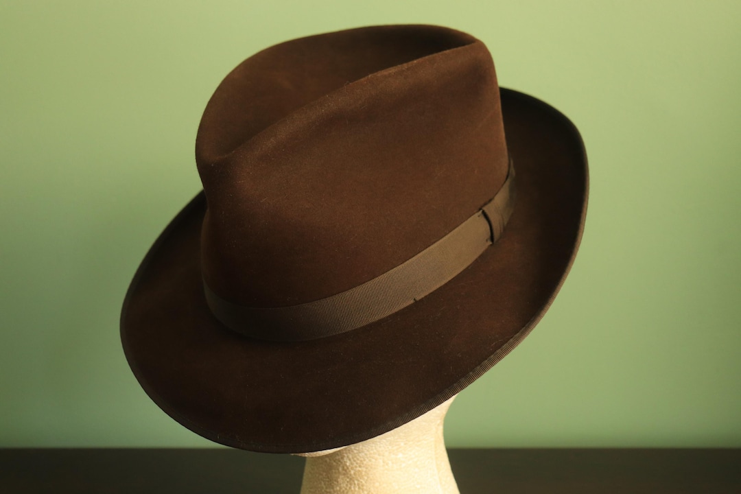 BEAUTIFUL Vintage 50s PENNEYS MARATHON 3X Beaver Fedora, Brown, 7 1/8th ...