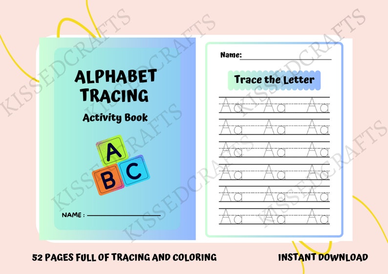 Alphabet Tracing Workbook Letters A-Z Handwritten Tracing Coloring ...
