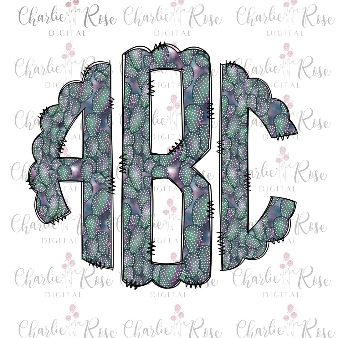 Cactus Monogram Full Alphabet Individually Saved Monogram Letters ...