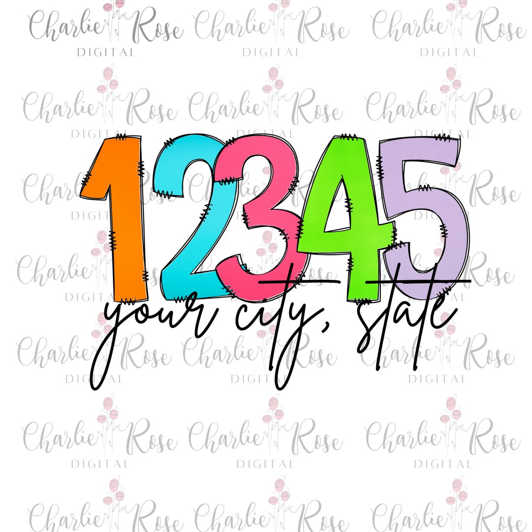 Custom Zip Code City and State PNG, Zip Code Png, City and State Png ...