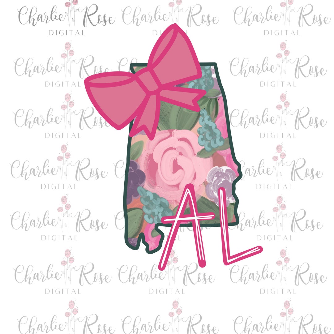 Floral Alabama PNG Hand Drawn Digital Download State PNG Alabama PNG ...