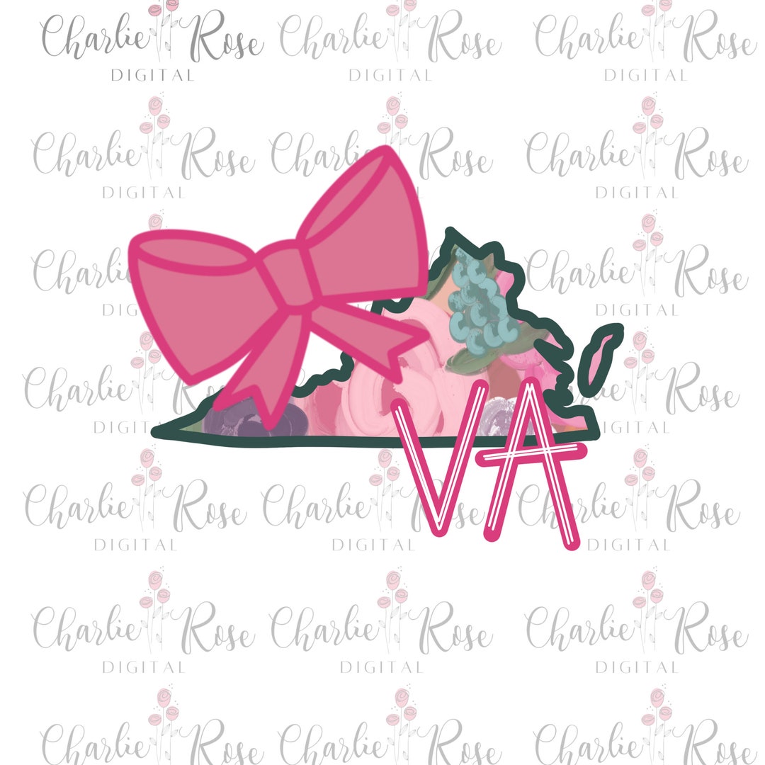 Floral Virginia PNG Hand Drawn Digital Download State PNG Decals State ...