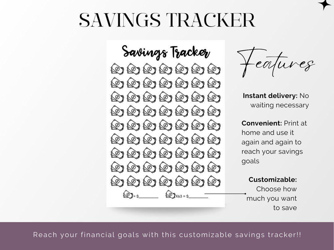 Savings Tracker Printable, Savings Challenge, Low Income Savings ...