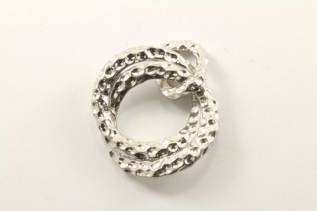 Vintage Overlap Hammered Finish Pendant 925 Sterling Silver PD 2351 - Etsy