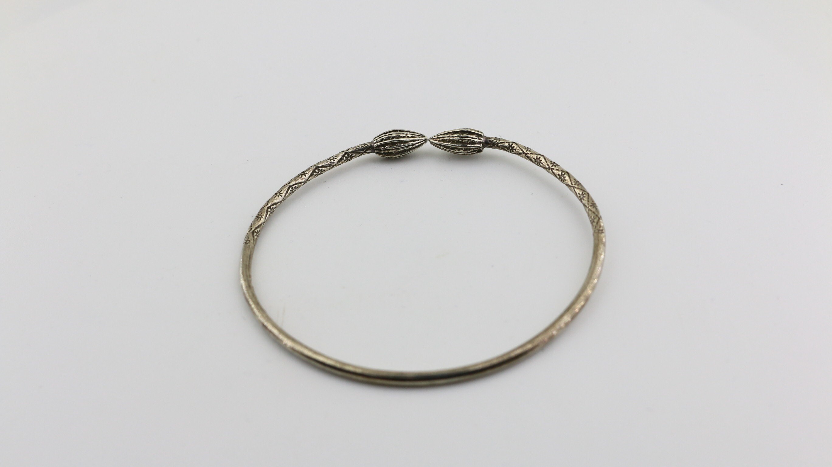 Vintage West Indian Cone Pointed Ends Notches Design Bangle - Etsy