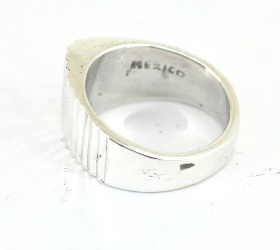 Vintage Mexico Pyramid Stripped Design Band Ring 925 … - Gem
