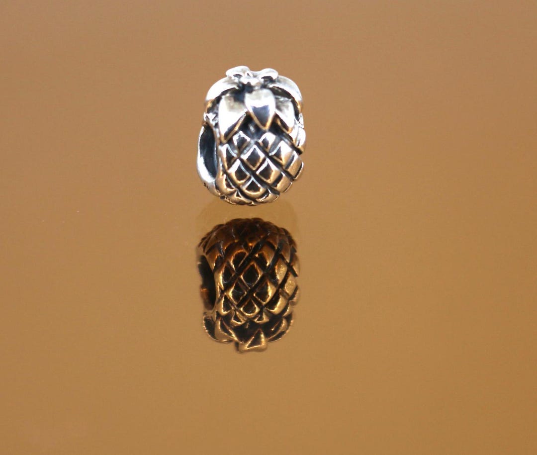 Vintage Pandora Pineapple Charm Block Bead for European Bracelet ...
