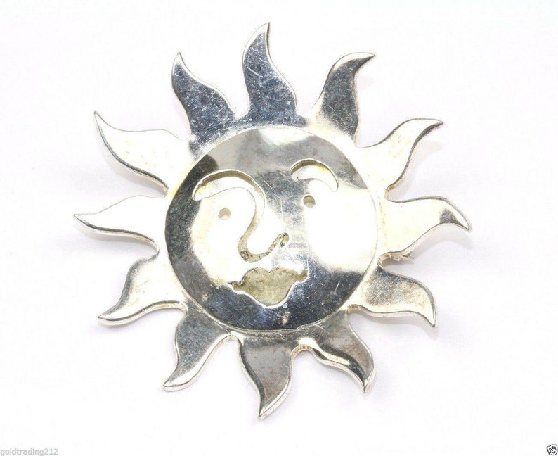 Vintage Mexico Sun Shaped Face Cutout Pin/brooch 1 3/4 in 925 Sterling ...