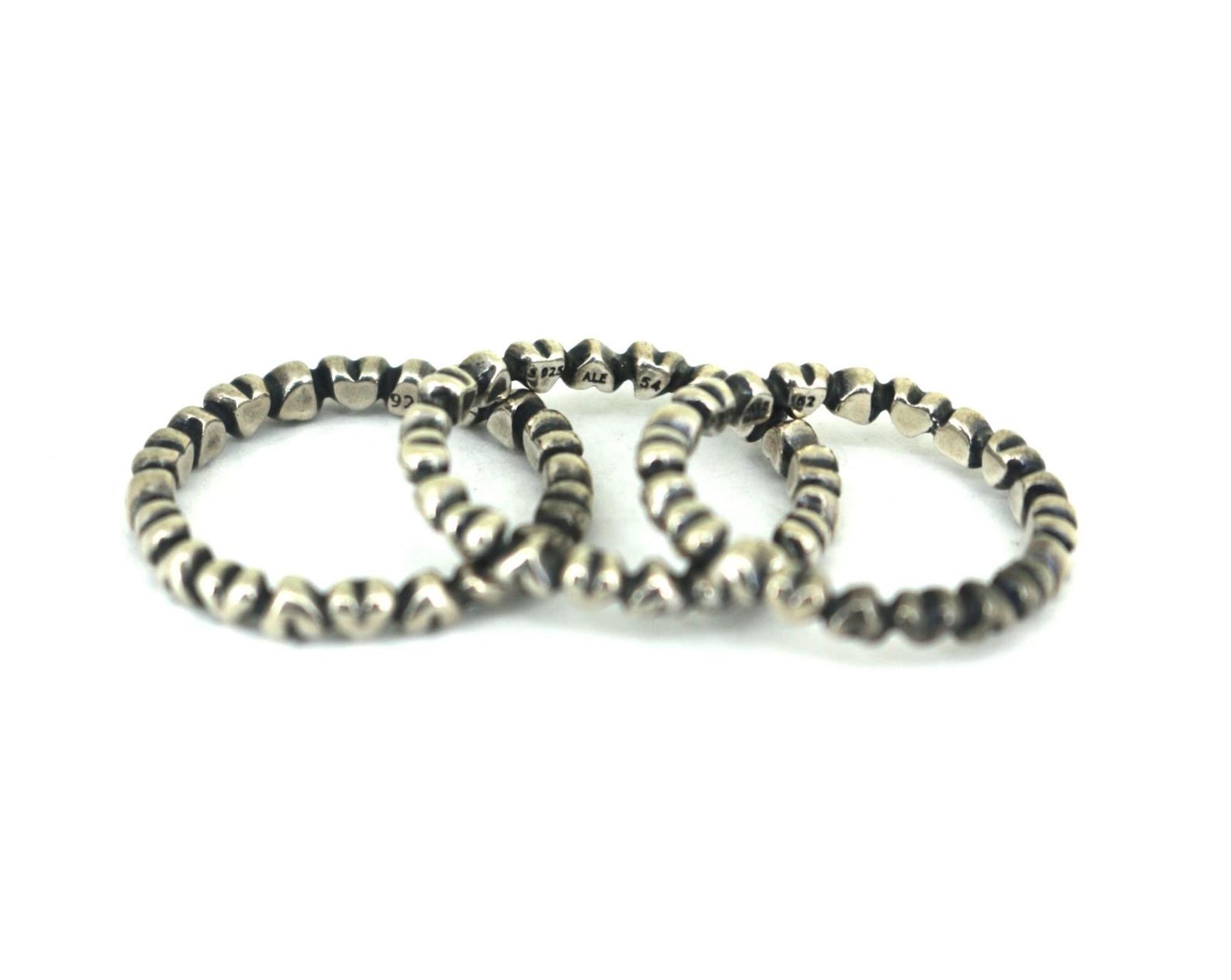Vintage ALE S925 Pandora Women's Heart Design Band Ring 925 Sterling ...
