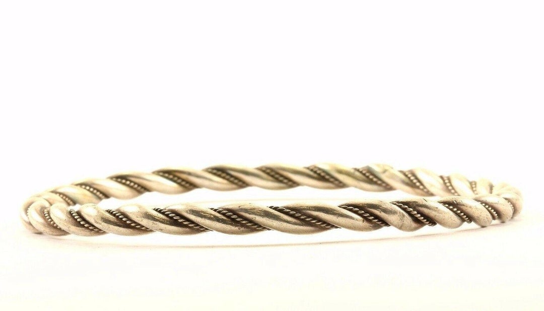 Vintage Twisted Cable Design Bangle Bracelet Sterling Silver Br 2966 - Etsy