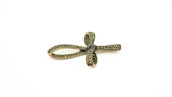 Two Infinity Symbols Cross Design with Tiny Marcasite… - Gem