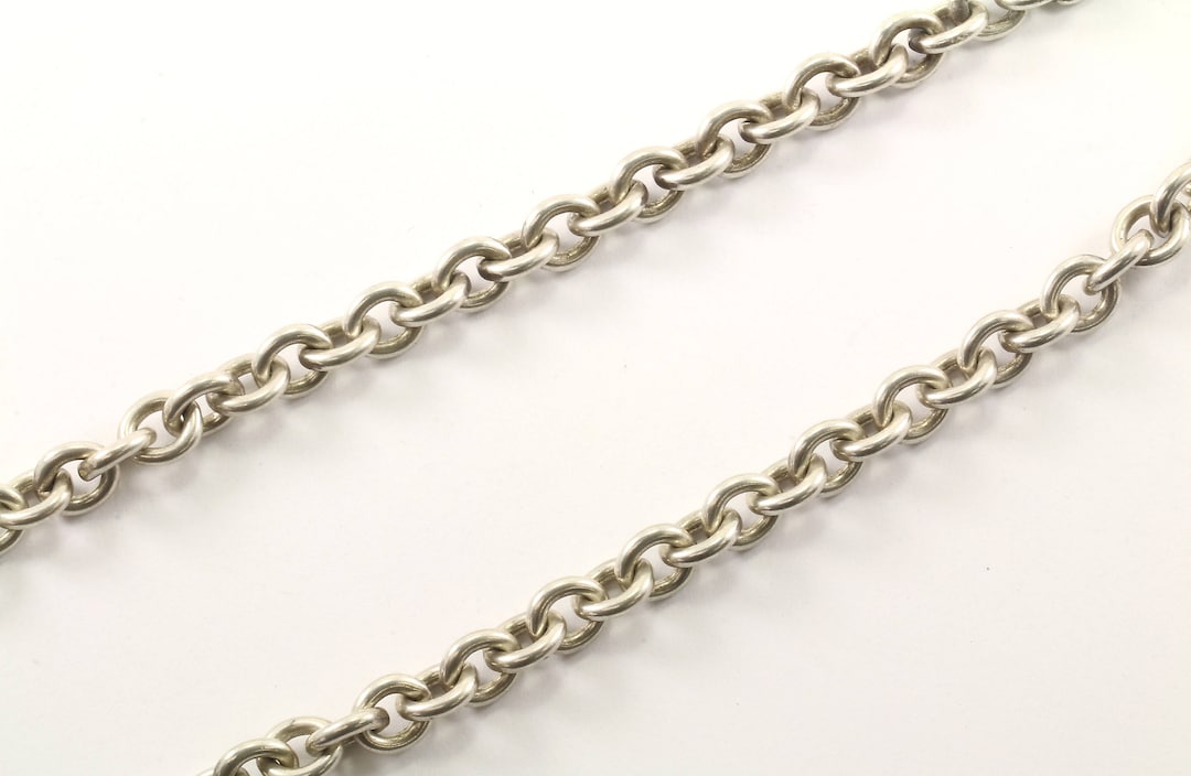 Vintage 16 Inch Oval Link Chain Necklace 16 in Sterling 925 Silver NC ...