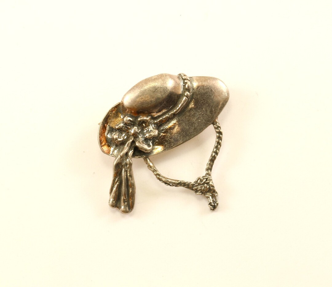 Vintage Beautiful Lady Women Hat Design Pin/brooch 925 Sterling BB 1659 ...
